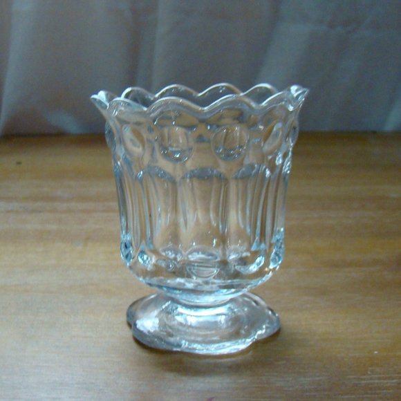 Dining | Vintage Art Deco Designed Pressed Glass Spooner With Scalloped ...